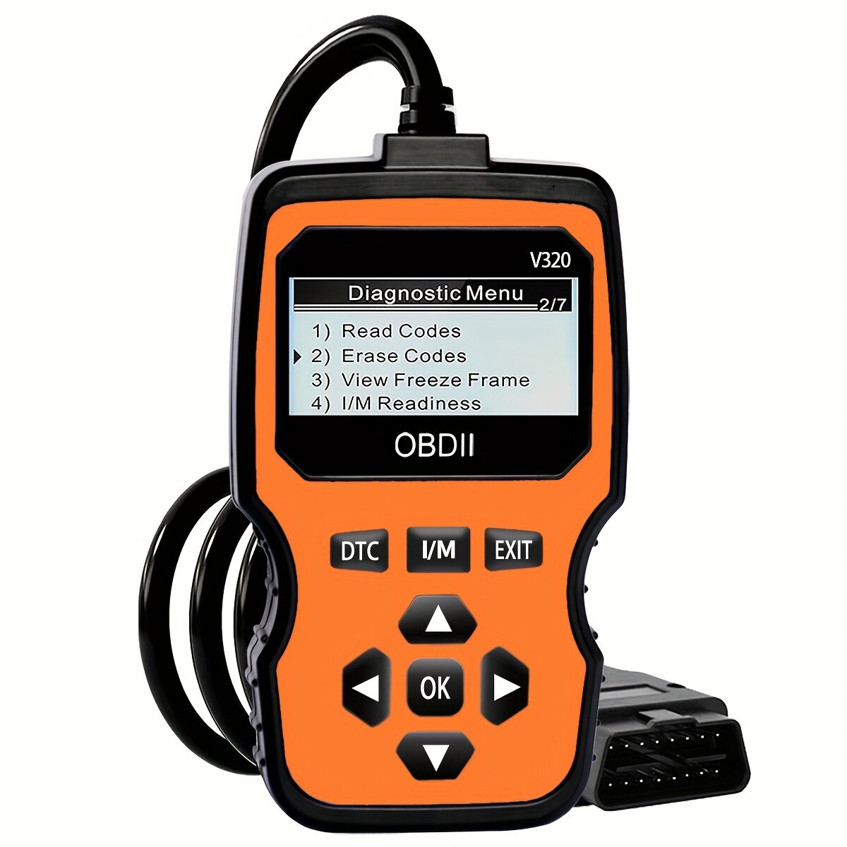 Автомобильный диагностический сканер OBD2 для чтения кодов ошибок двигателя, совместимый с автомобилями стандарта OBD II с 1996 года, оранжевый