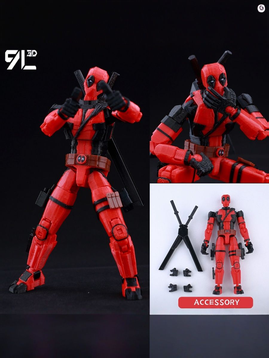 9L3D Фигурка Дэдпул (Deadpool), Super Hero, Titan 13, Lucky 13, 3D-печатный подвижный манекен, подарок для анимешников и коллекционеров