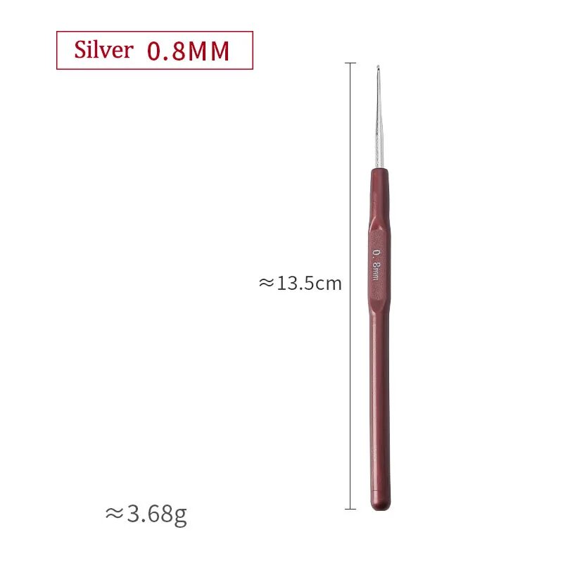 Металлические крючки для вязания 0,5-2,2 мм Silver 0.8mm