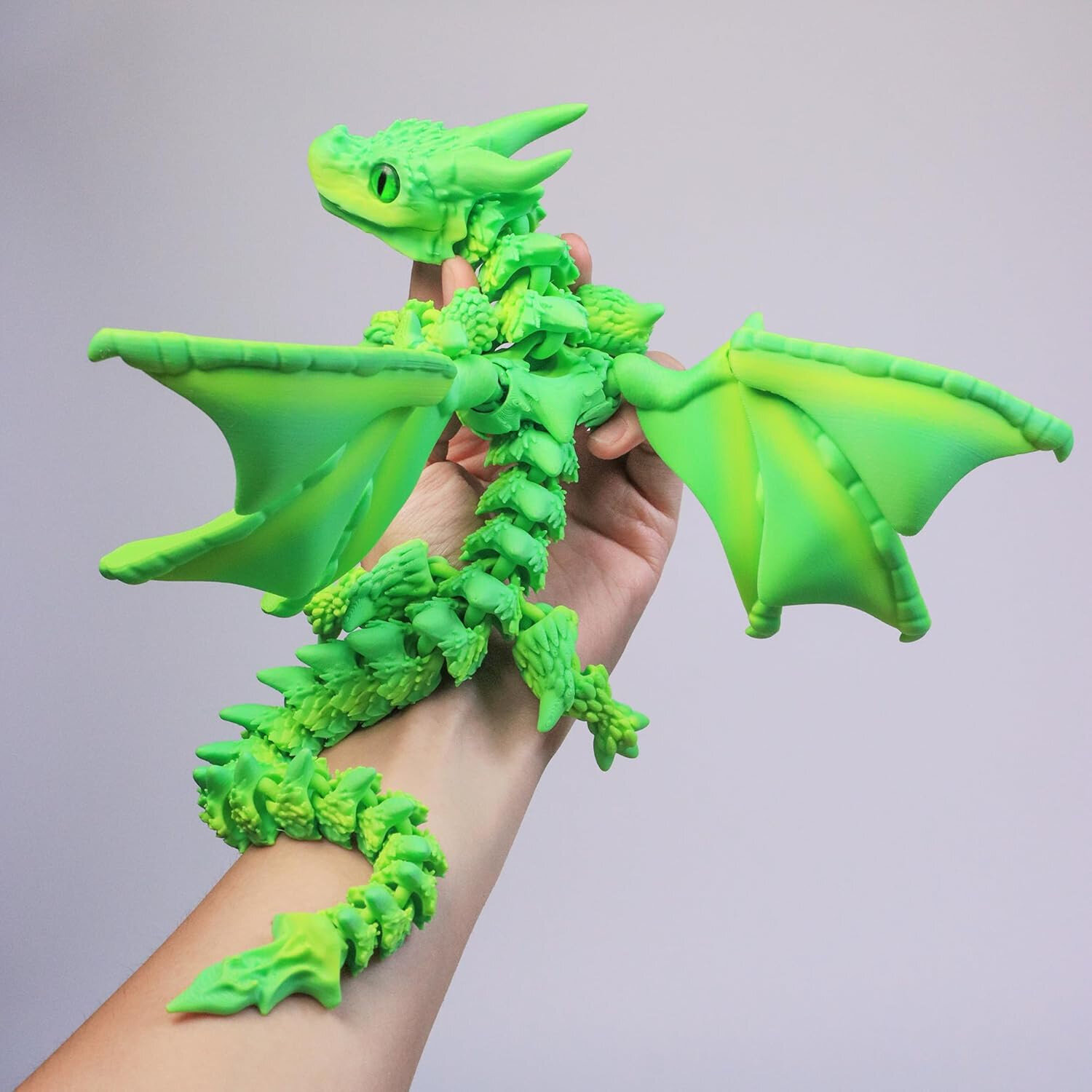 Новый трансграничный продукт: 3D-печатный двурогий демон-летающий дракон с крыльями, многосуставная гибкая подвижная модель, детская игрушка.