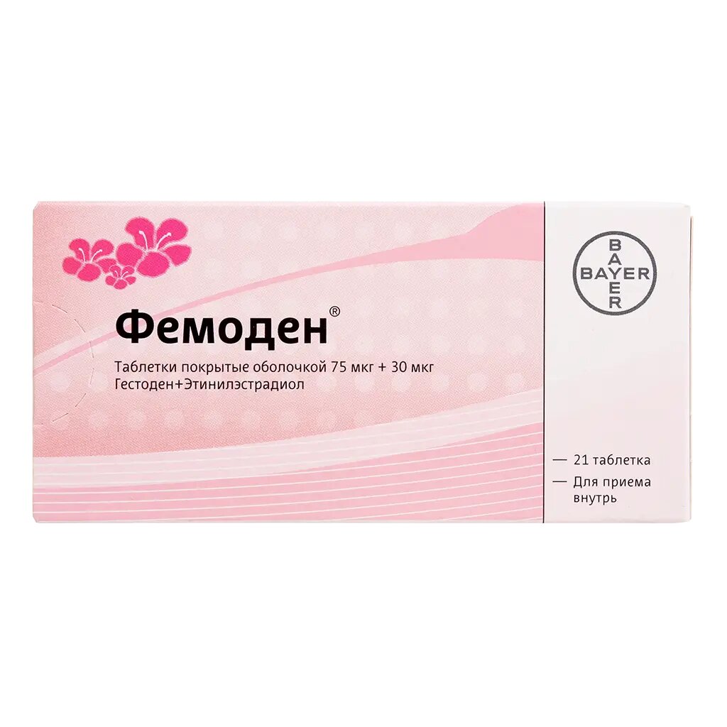 Фемоден таблетки покрыт. об. 75 мкг+30 мкг 21 шт