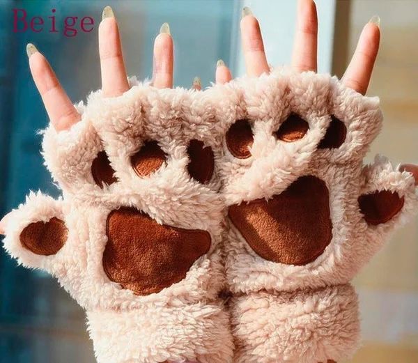 Перчатки кошачьи лапки митенки лапы кошки