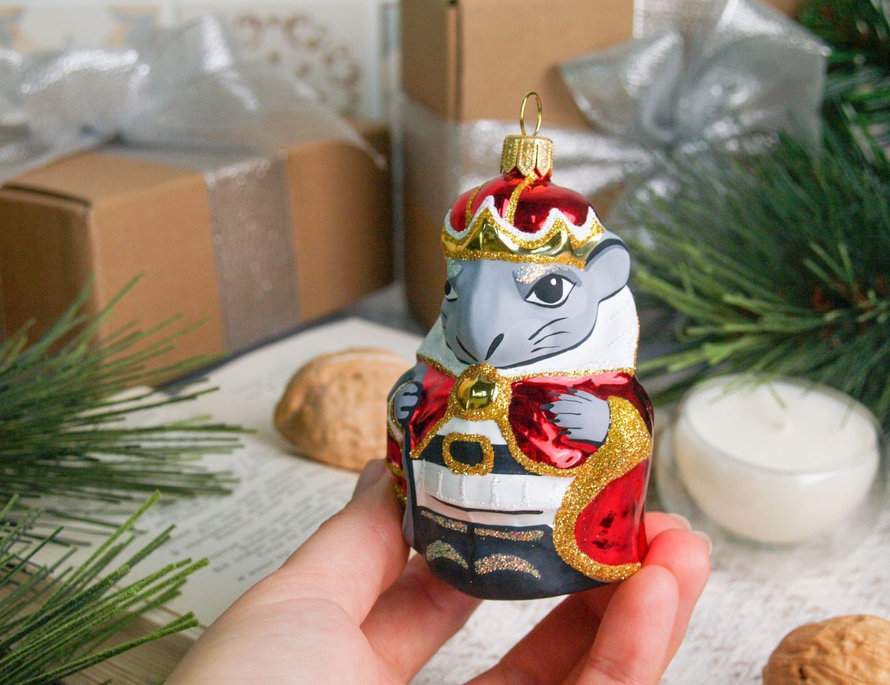 Ёлочная игрушка мышиный король, подарочная упаковка, 85 мм, Елочка
