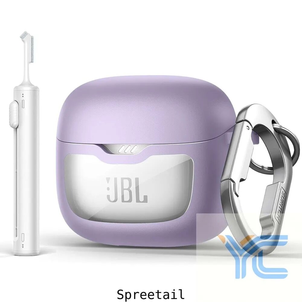 Чехол SURITCH для JBL Tune Flex 2 и JBL Tune Flex, с карабином инструмент чистки, фиолетовый
