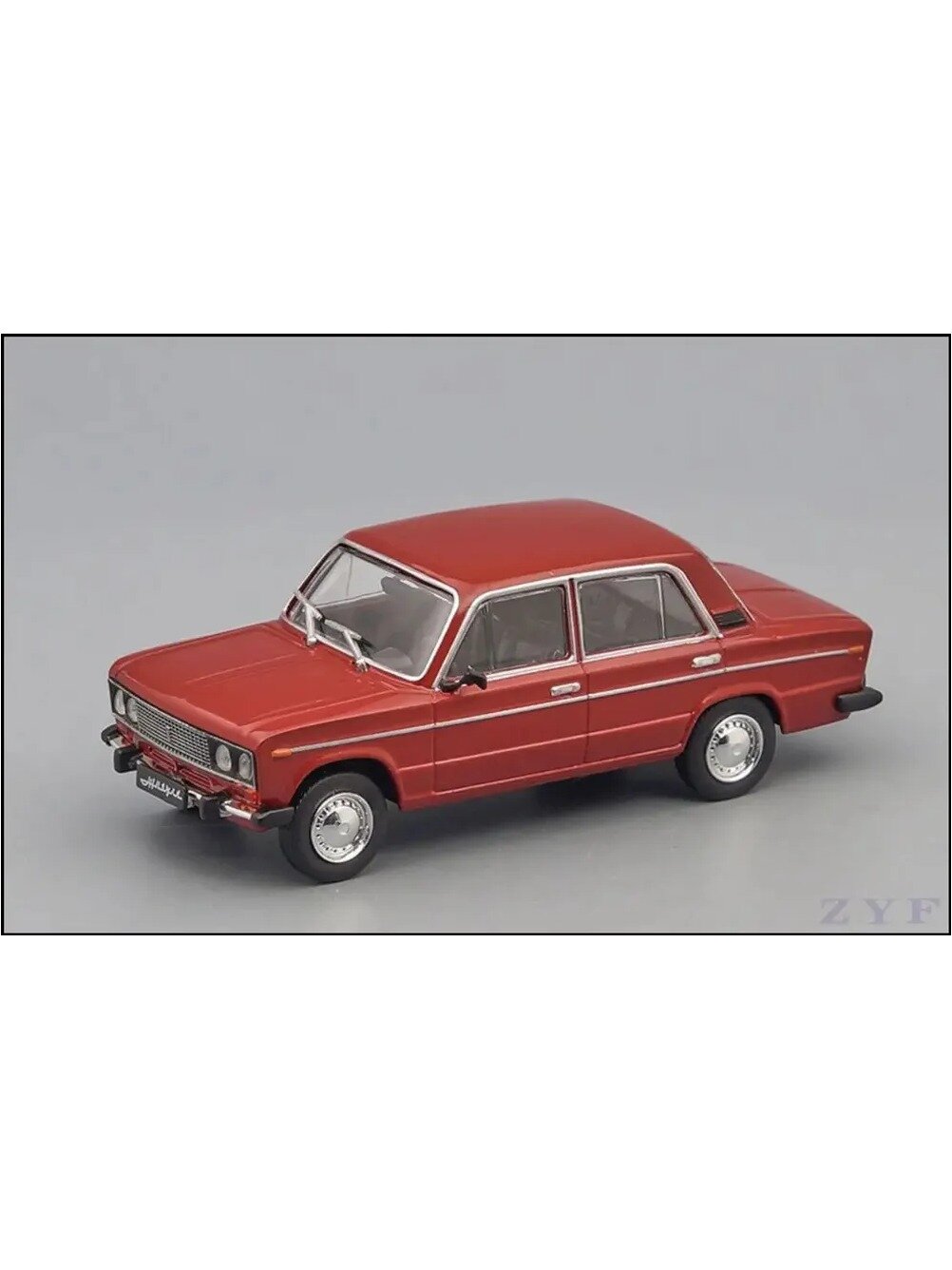 Коллекционная модель автомобиля 2106, масштаб 1:43, бордовый, высота 3.3