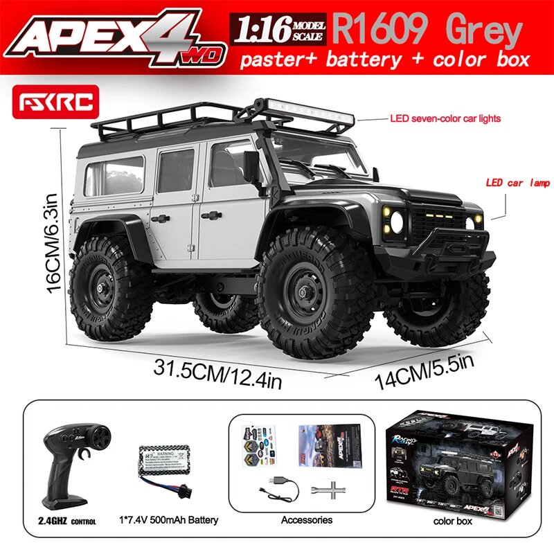 RC машина Apex 4 1:16 Defender, Серый, HB-R1609