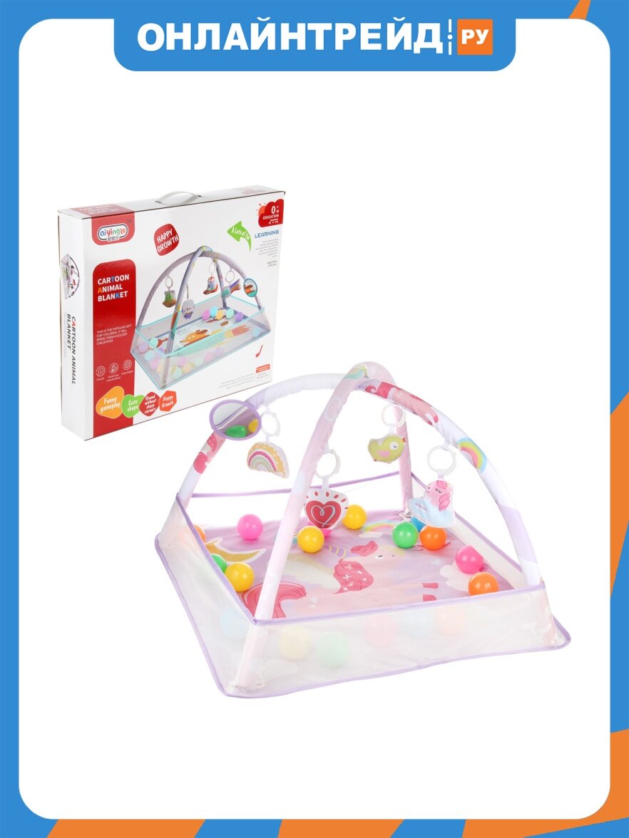 Развивающий игровой коврик Veld CO 135959 Единорог 2 дуги, 5 игрушек, 18 шариков