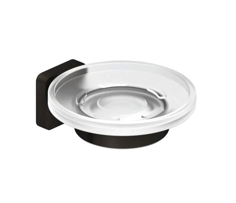 Мыльница Kludi Vela S 25985N2 настенная, стеклянная, черная, круглая