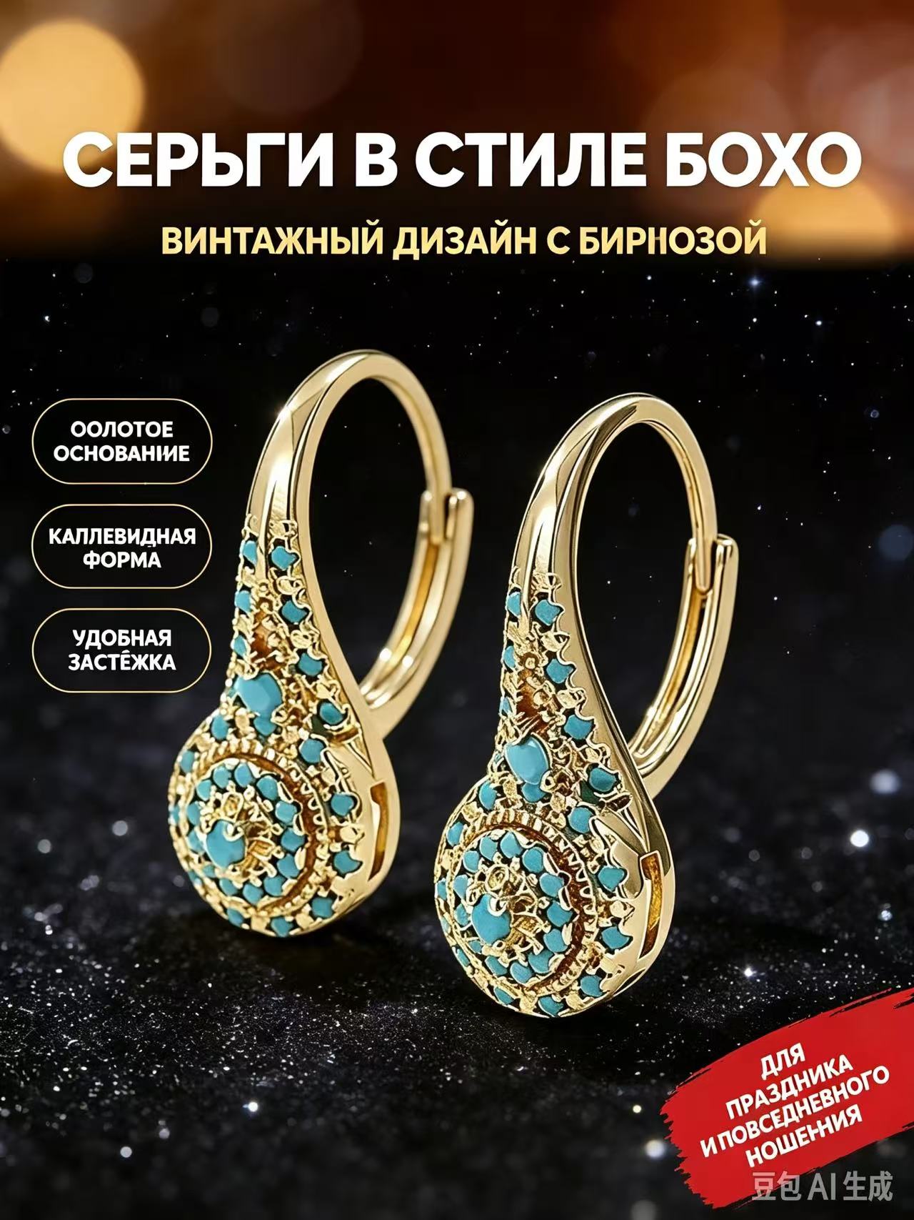 Серьги, ангелит