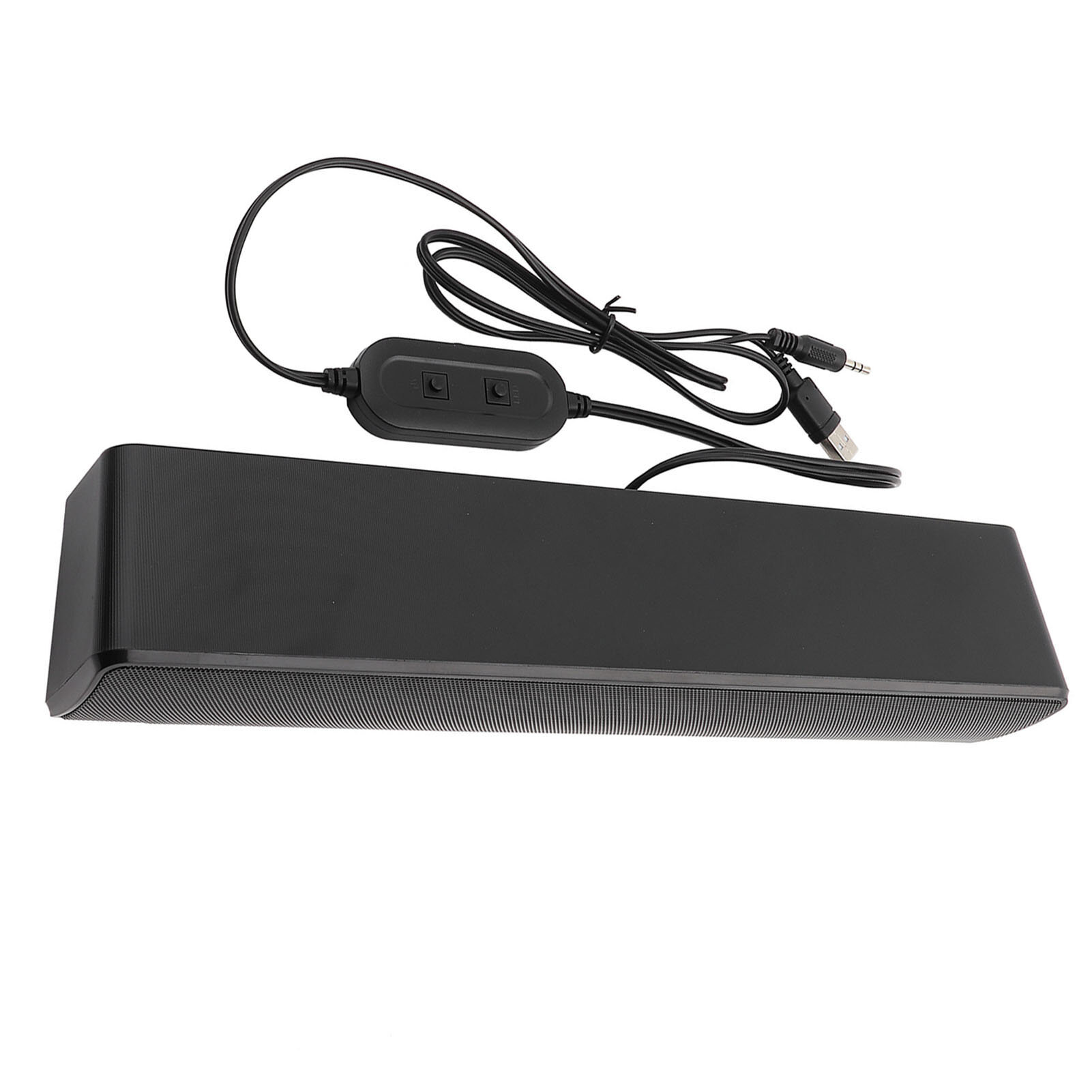 Проводной USB стереосаундбар Музыкальный плеер Bass Surround Sound Box 3,5 мм вход для мобильных телефонов ПК (черный)