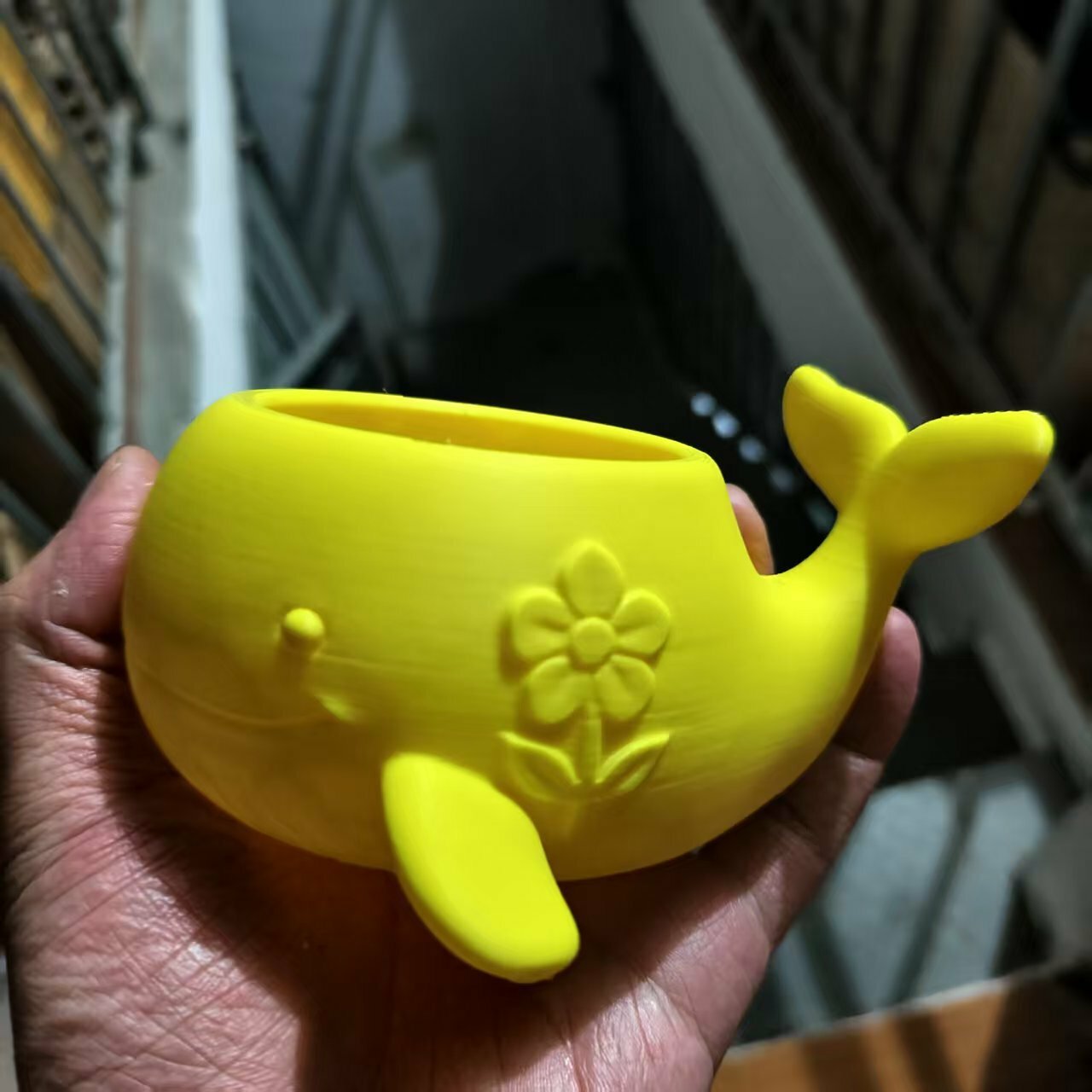 Новинка для трансграничной торговли: настольный цветочный горшок с 3D-печатью в виде мультяшного кита, для суккулентов и зеленых растений, маленький декоративный горшок для балкона, горшковое растение.