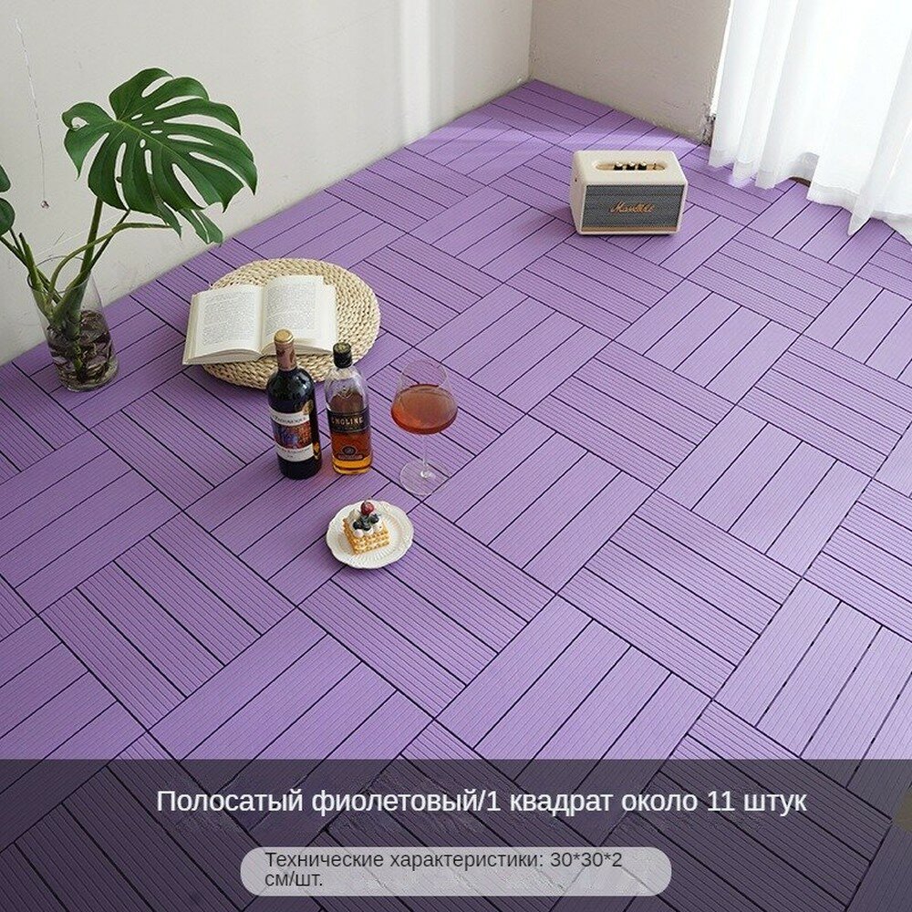 Разборные пластиковые плитки для улицы 30×30 см, морозостойкие (-40°C), антискользящие под дерево", без клея, 11 штук