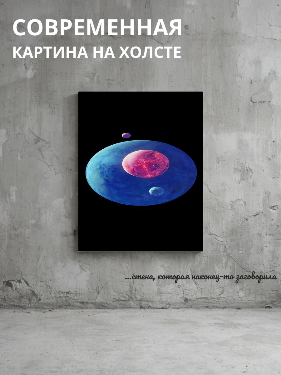 Картина на холсте Планеты 20x30 см