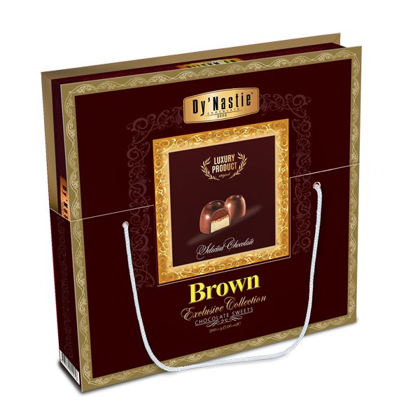 Конфеты Dy Nastie шоколадные BROWN шоколадные "Nut creаm" /упак. с ручкой/ 200г