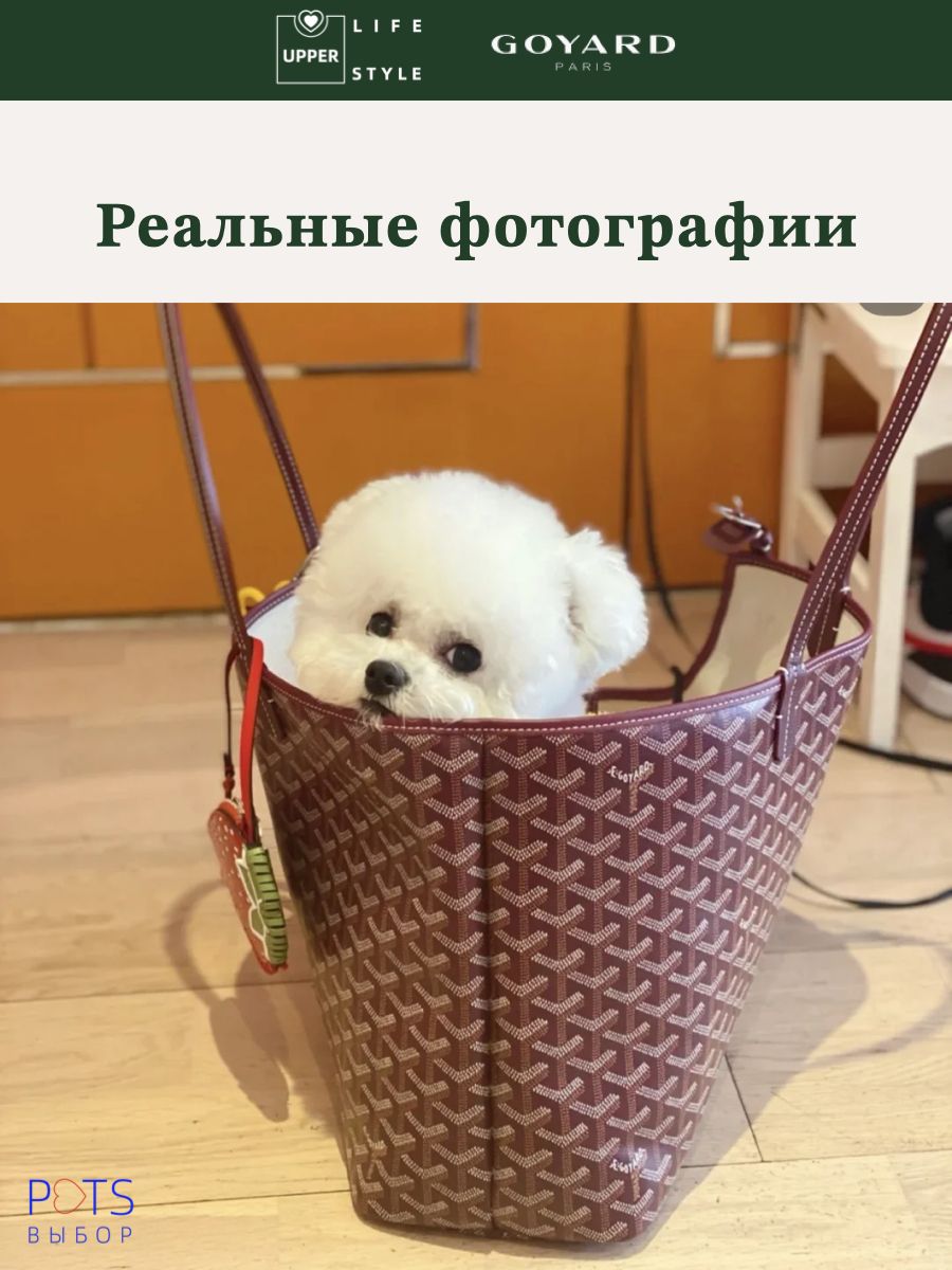 Переноска для кошек и собак, Goyard, Chien Gris bag, бордовый