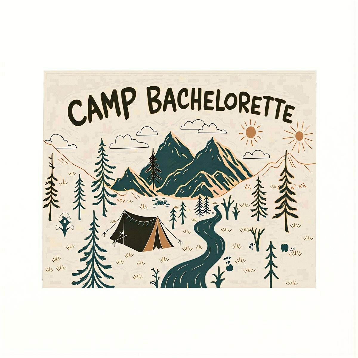 Декор для фотозоны Camp Bachelorette размер 130 на 150 см тканевый фон для вечеринки в стиле кемпинга аксессуар