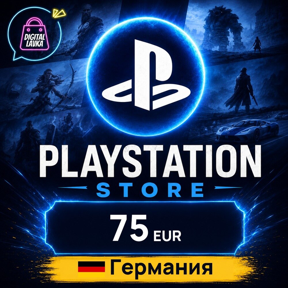 PlayStation Network (PSN) Германия · EUR 75 — карта оплаты, цифровой код пополнения счёта, моментальная доставка