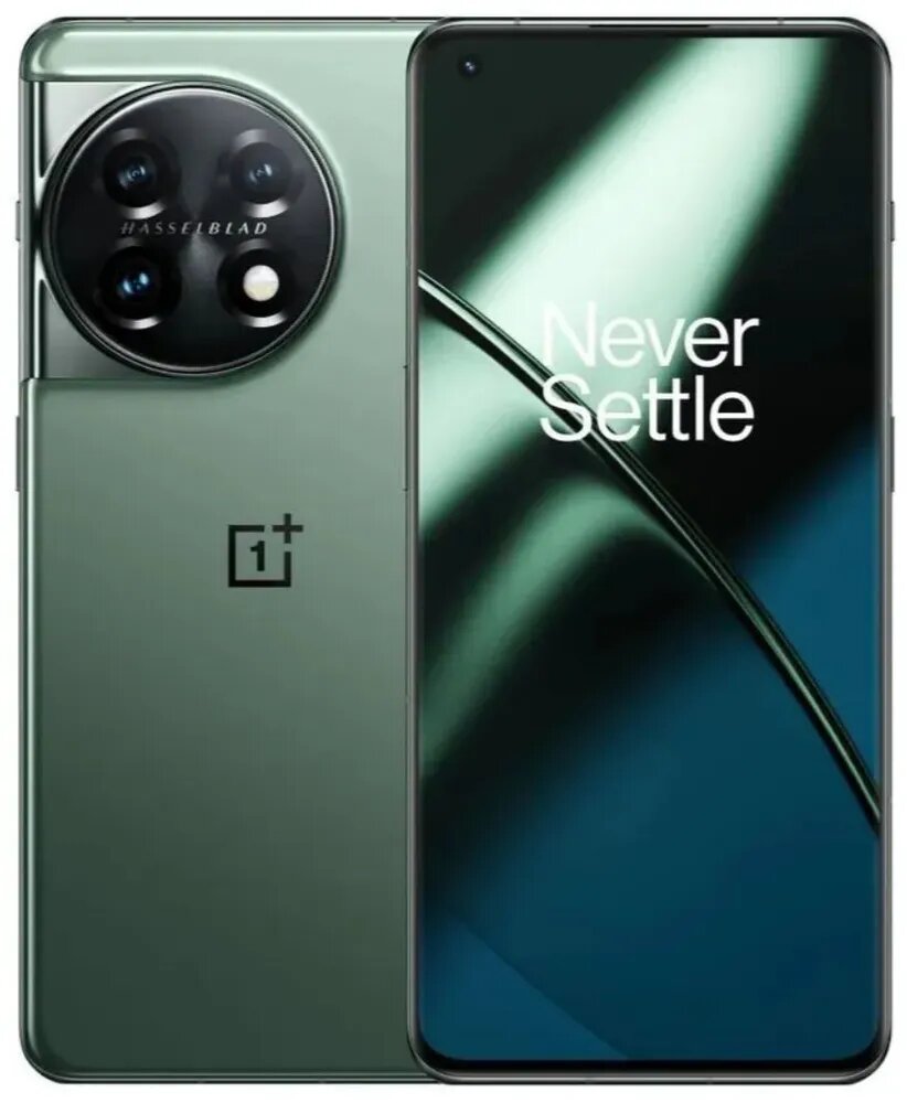 OnePlus Смартфон OnePlus 11 5G (поддержка NFC, русский язык, поддержка Google, две SIM-карты) 16/512 ГБ, Nano-SIM, зеленый