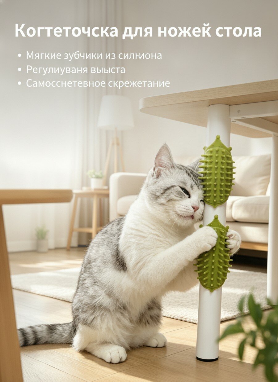 Когтеточка для кошек, игрушка для кошек, массажер для вылизывания, зелёная