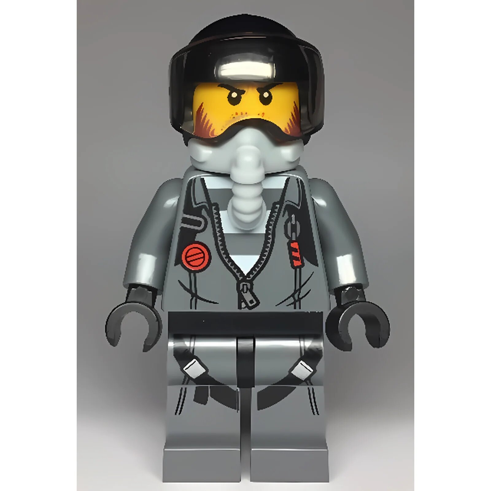 Минифигурка Lego City Sky Police - Jail Prisoner Jacket over Prison Stripes, Black Helmet, Oxygen Mask cty0993 U