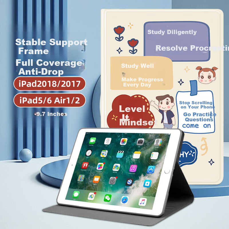 Sehan 9,7-дюймовый мягкий картонный защитный чехол с подставкой для iPad 2018 2017 Air 2 студенческая версия Цвет：Для