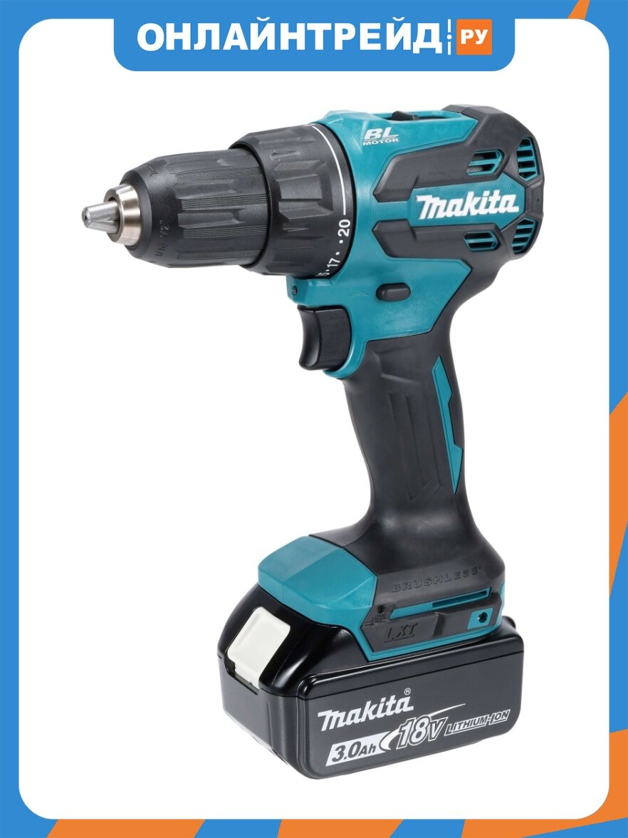 Дрель-шуруповерт ударный аккумуляторный Makita DHP490WV LXT