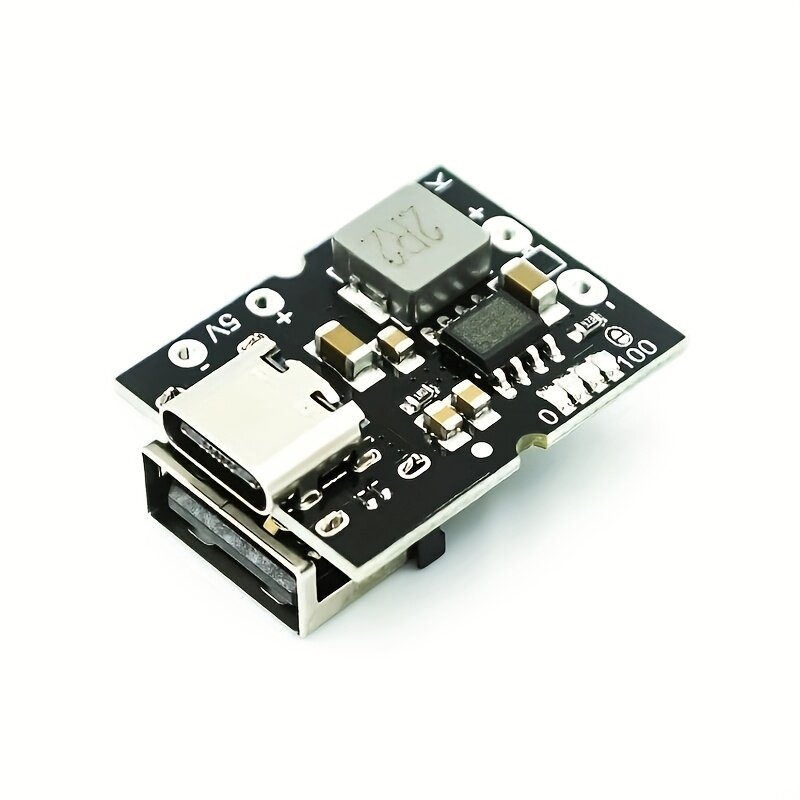 1 шт. Модуль питания для роботов 5В 2А, плата бустер с Type-C и USB, мощность 10 Вт и 20 Вт, для роботов на 4.2 В, DIY-робототехники, дронов и автономных устройств, готовое решение без сборки