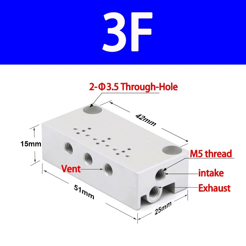 Микропневматический клапан 3F, 2-позиционный, Manifold