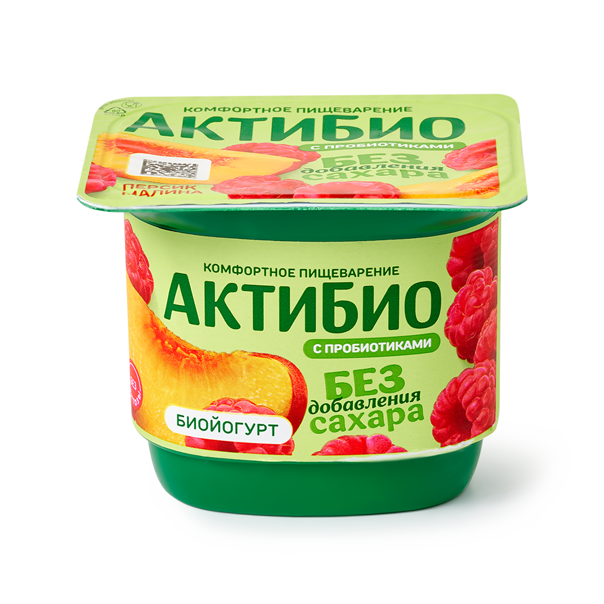 Йогурт «АктиБио» с персиком и малиной без добавления сахара 3,0%