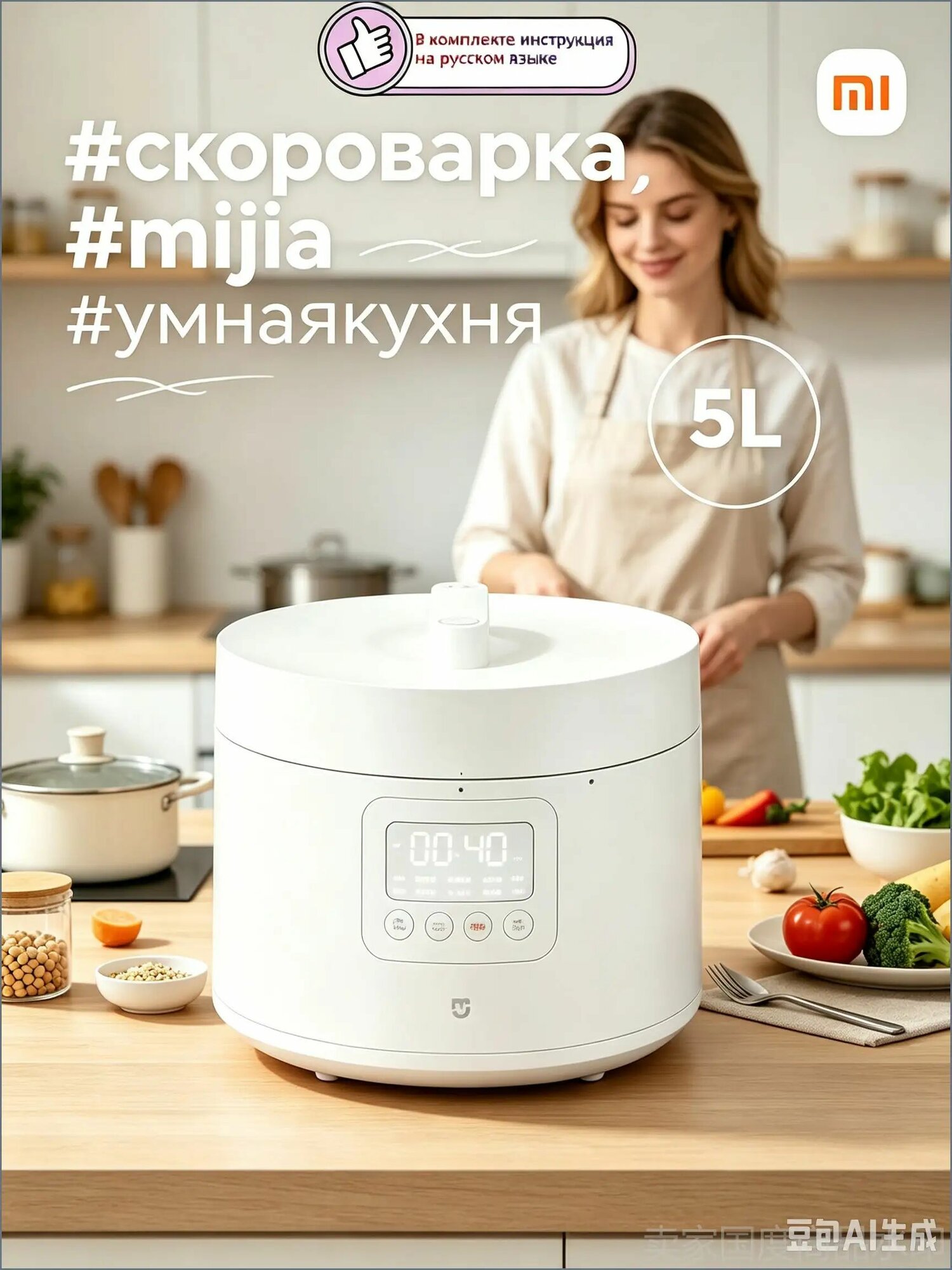 Мультиварка-скороварка Умная электрическая скороварка Mijia объемом 5 л