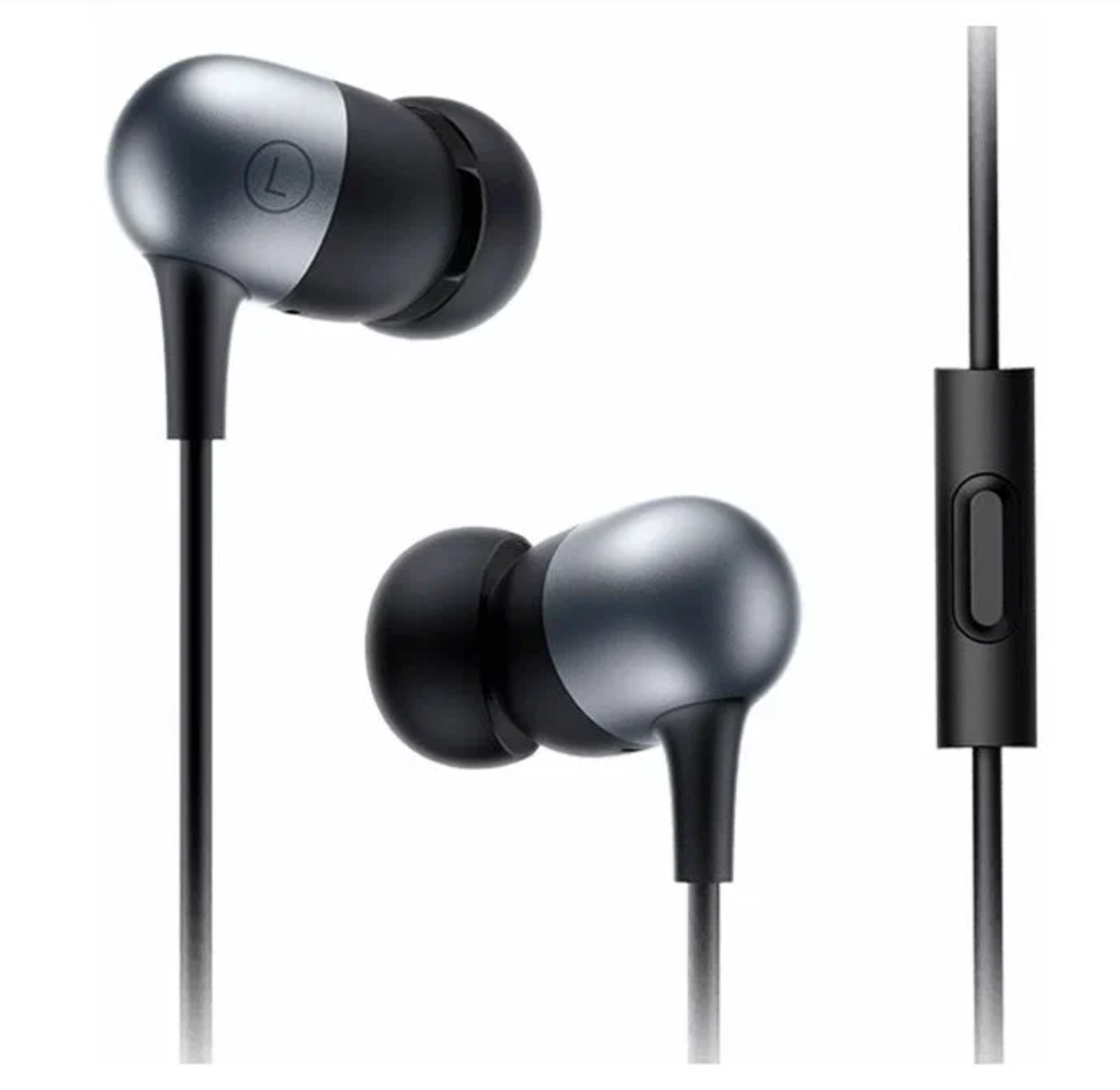 Проводные наушники Xiaomi Capsule Earphones, 1 кнопка, позолоченный штекер 3,5, провод 1,25 м, X4, черный