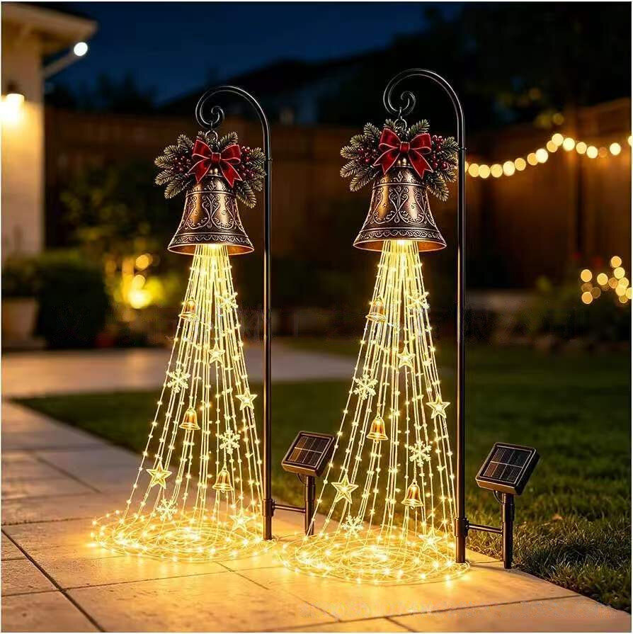 Christmas Bell Cascade Solar Yard Light, Колокольный водопадный свет1 штука, смотрите на реальной картинке