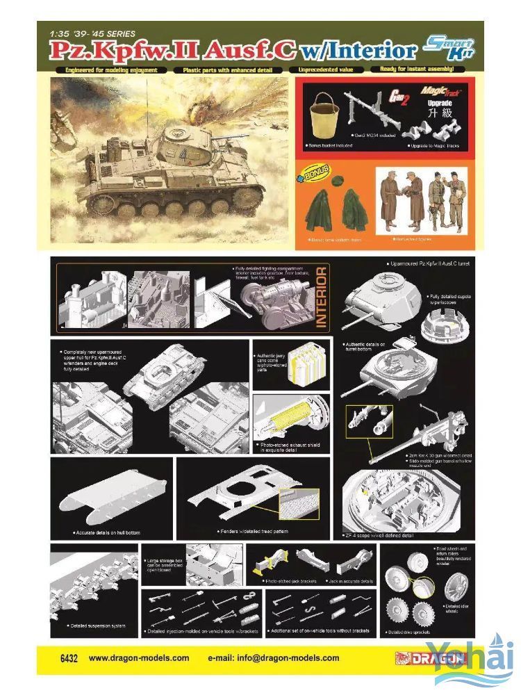 Dragon 6432 1/35 Pz.Kpfw.II Ausf.C mit Zusatzpanzer Комплект для моделей