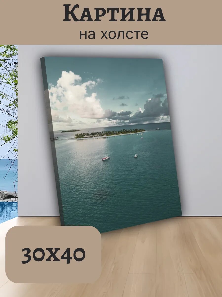 Картина Постер Мальдивы Maldives 30x40 вид сверху