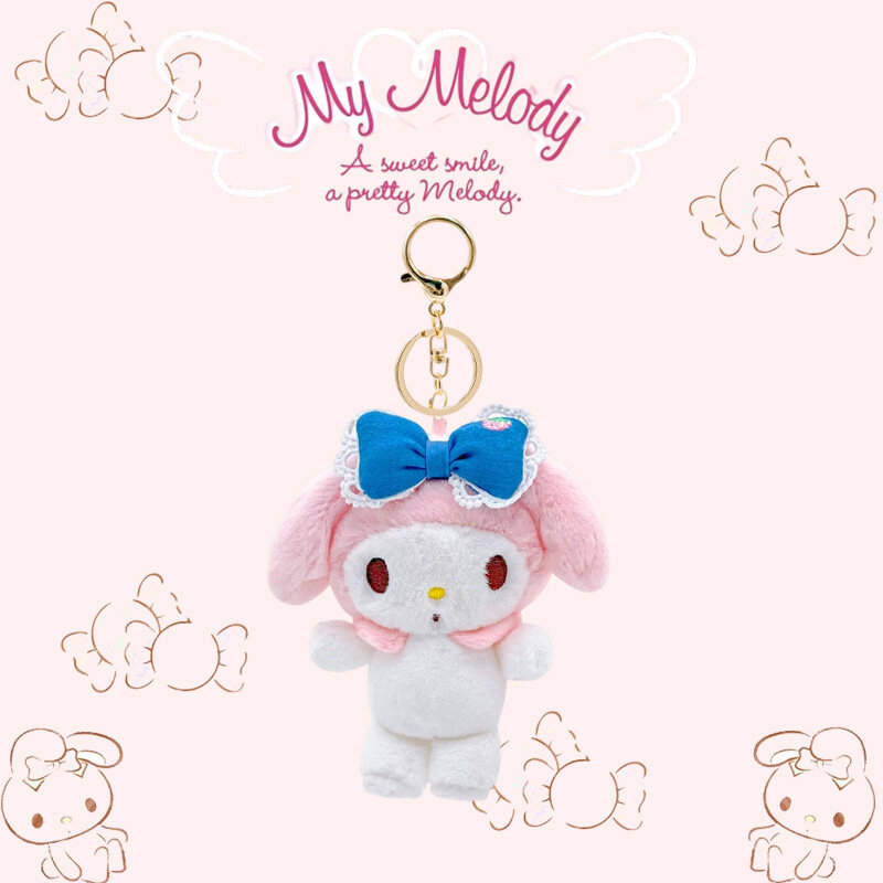 Официальная плюшевая игрушка My Melody Sanrio Shangrongfang на день рождения Цвет：Брелок Мелоди Джинс