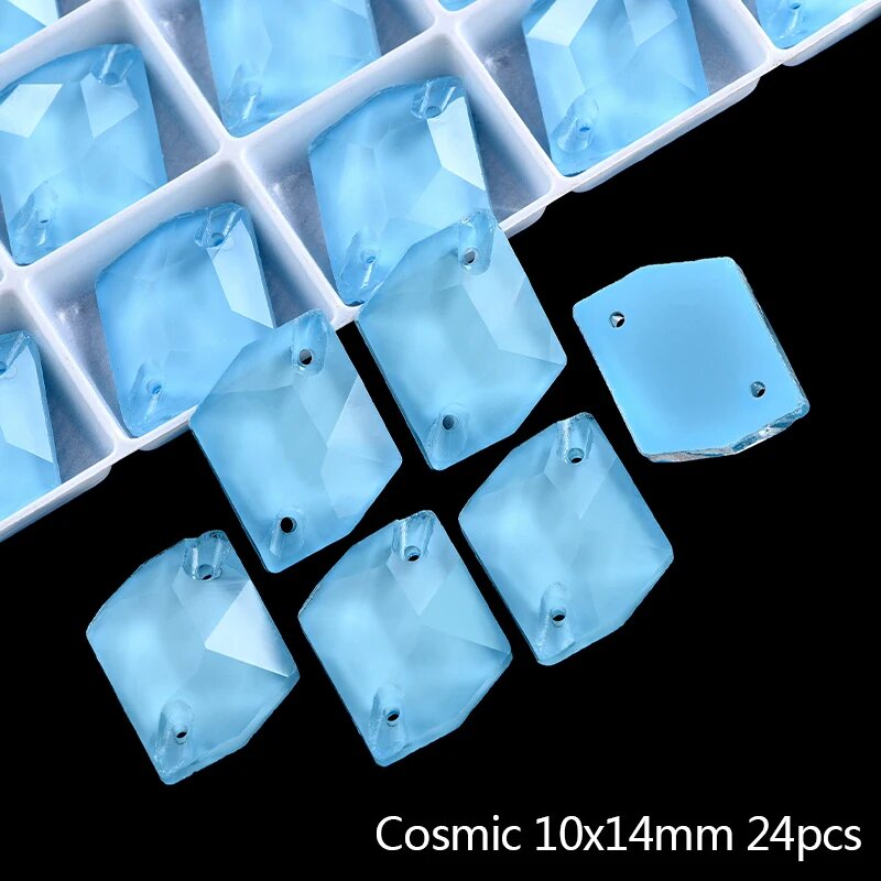 Стразы Cosmic 10x14mm, ледяной синий, 24шт