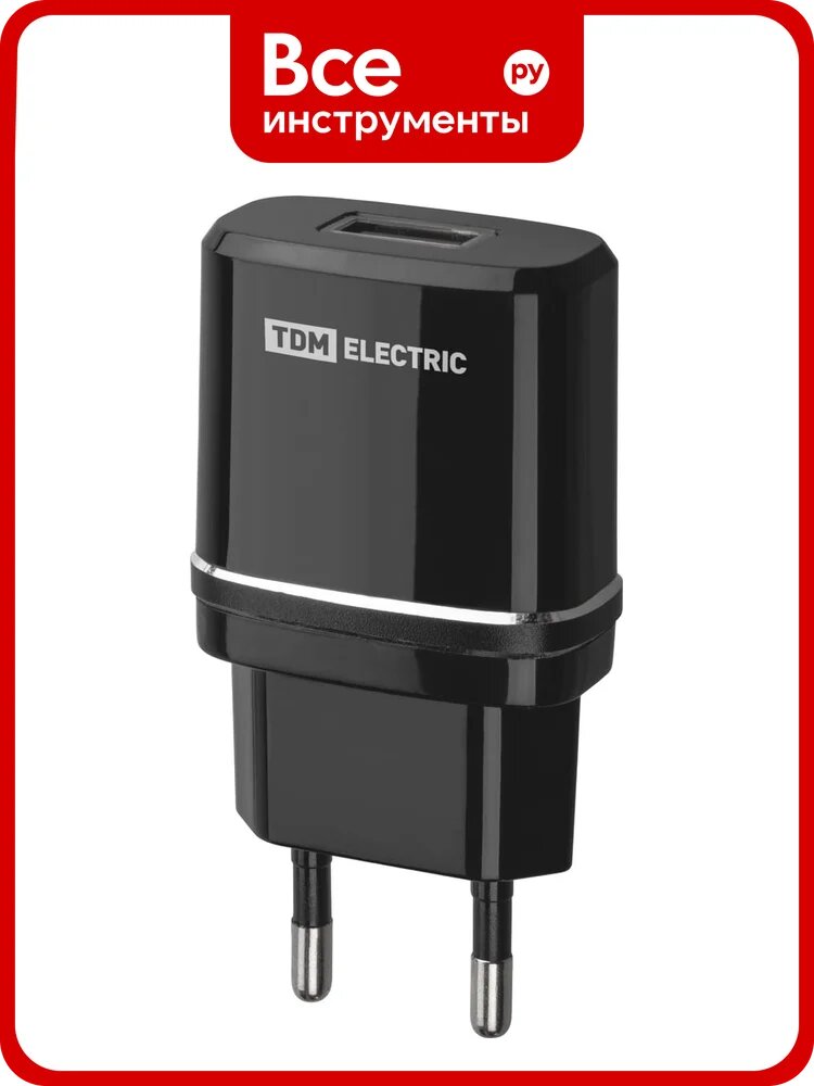 Сетевое зарядное устройство TDM ELECTRIC ELECTRIC СЗУ 3, 1 А, 1 USB, черный, SQ1810-0011