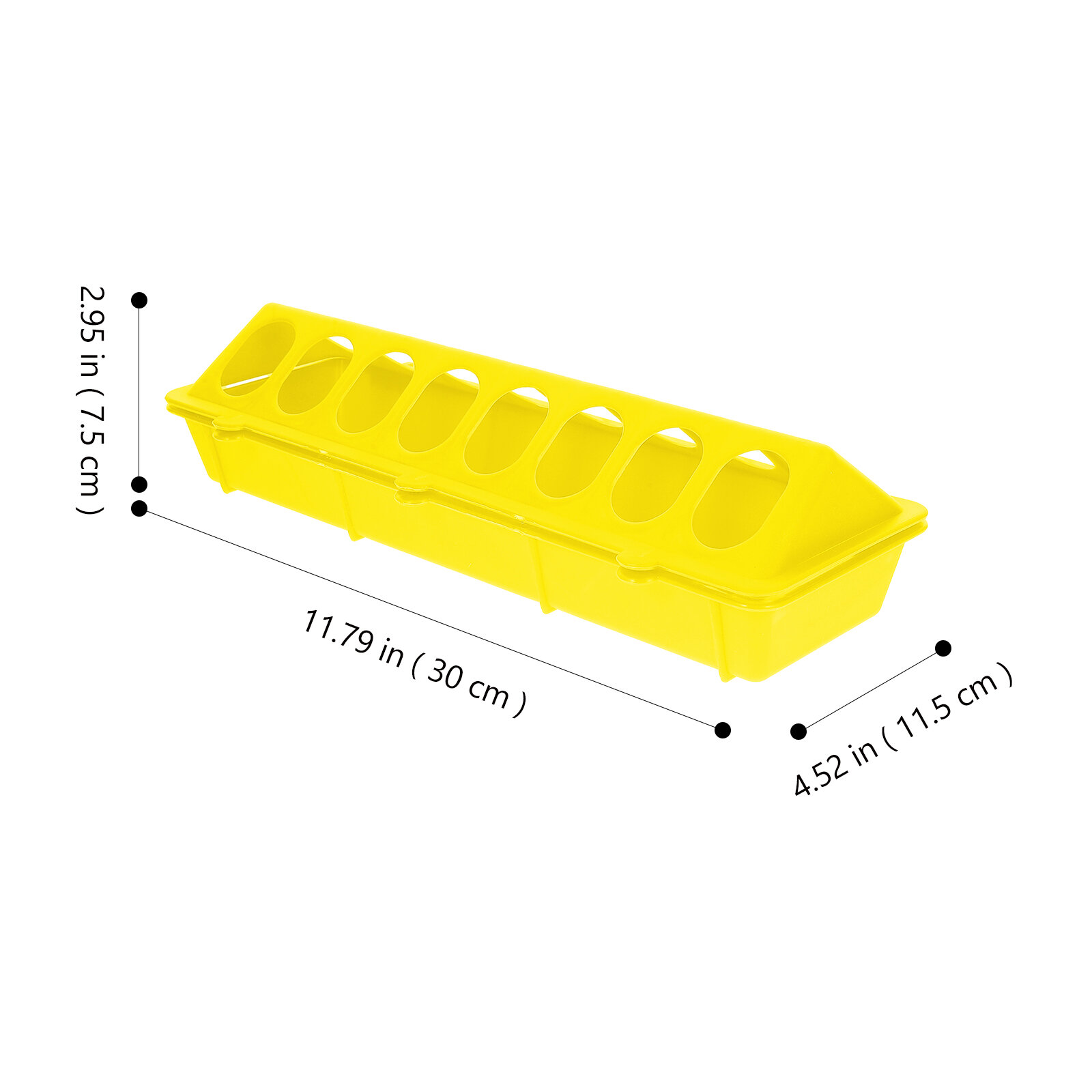 2 Шт Пластиковые Кормушки Для Птиц Желтый Цвет 30.00X11.50X7.50Cm