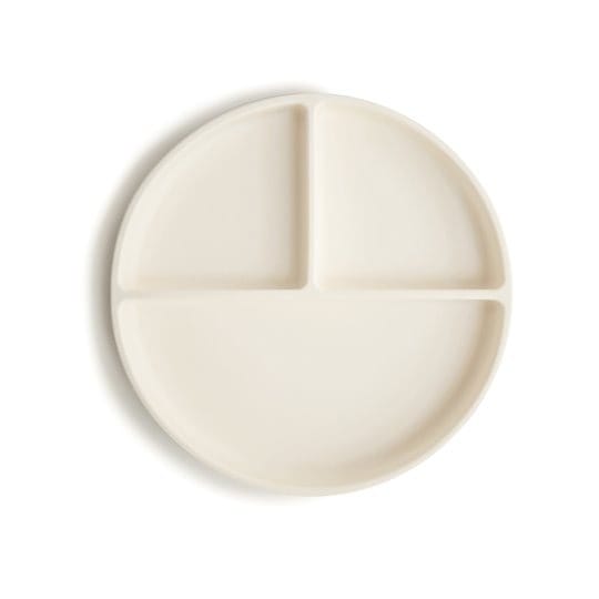 Миска Mushie силиконовая с разделителями и присоской, ivory, 20 см