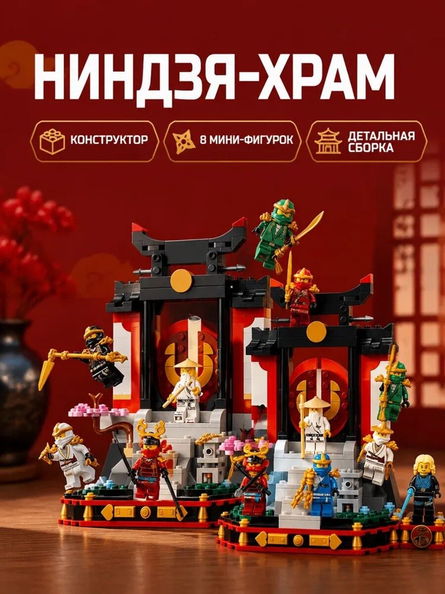Набор конструктора NINJAGO Legacy: Ninja Character Display из 447 деталей красный, чёрный, белый