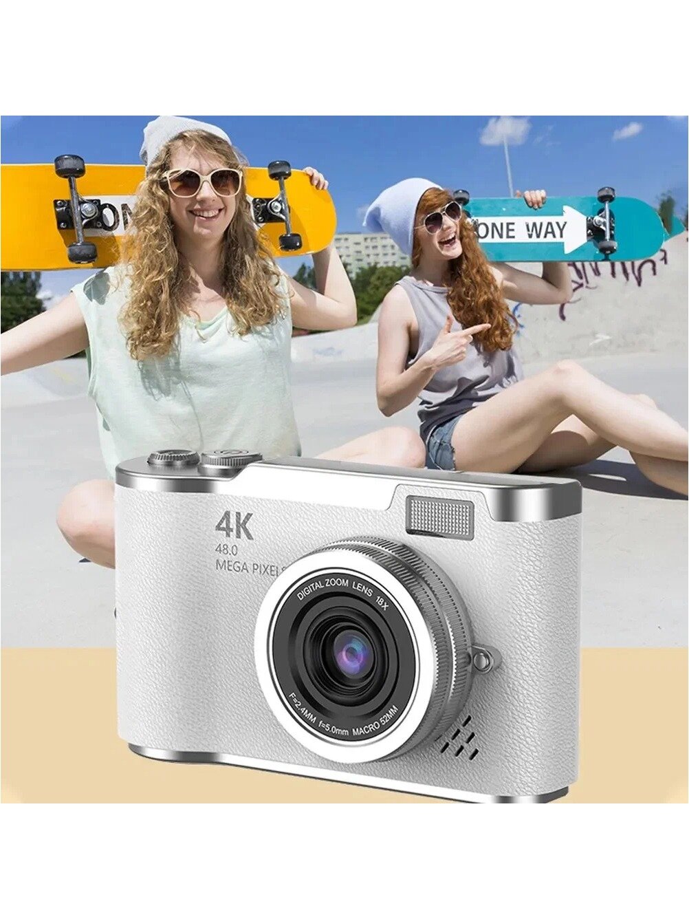 4K Digital Camera 48MP Portable CCD -камера 8X Zoom Video Recorder Подарок для подростков