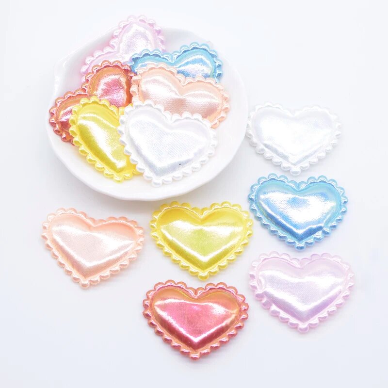Аппликация сердце, 50 шт, Multicolor, 38*32 мм