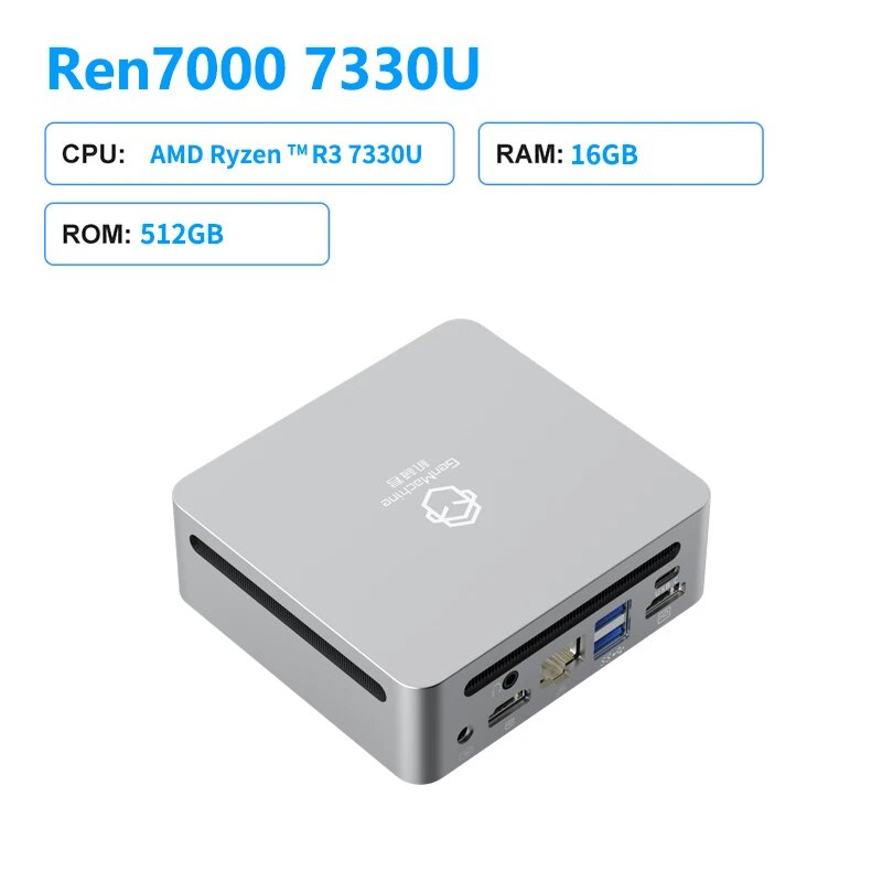 Ren7000 7330U Мини-ПК Ryzen 3 7330U 16GB 512GB ЕС