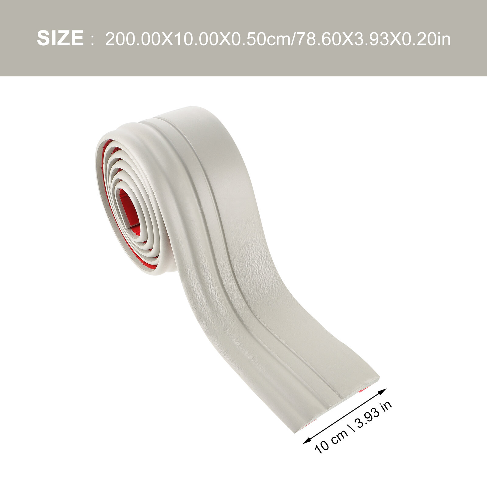 Гибкая Наклейка На Стены И Пол Self Adhesive Molding 200 См X 9.6 См X 0.6 См Серый Цвет