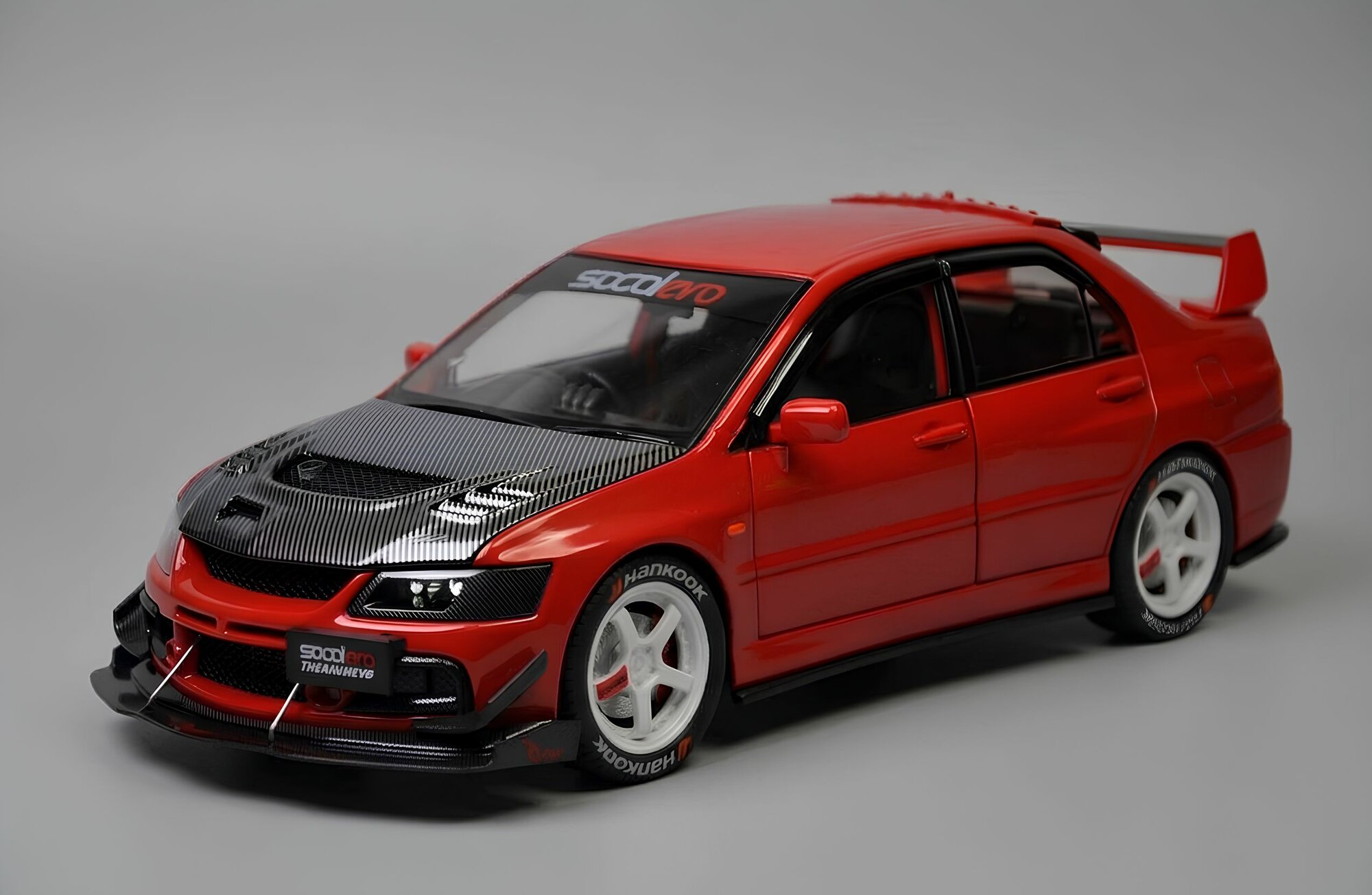 Машинка металлическая инерционная модель Mitsubishi Lancer Evolution IX - Dirt Rally 2005-2007 (Мицубиси Лансер Эволюшн красный 21 см) Детская игрушка / Масштаб 1:23