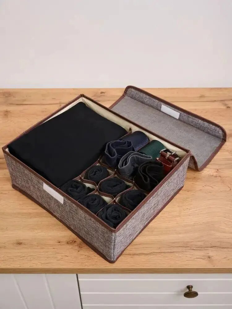 Кофр для хранения вещей 32x26x16 см 1 шт с крышкой серый