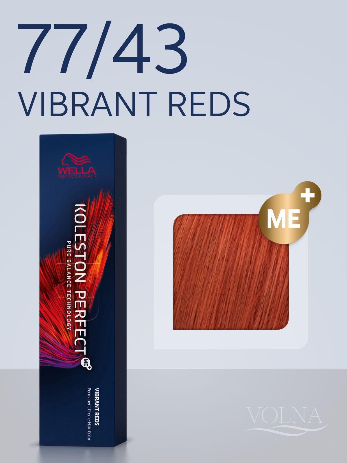 Wella Koleston Perfect Me+ Профессиональная стойкая крем-краска для волос, 43 Красная энергия, Единиц в одном товаре 1