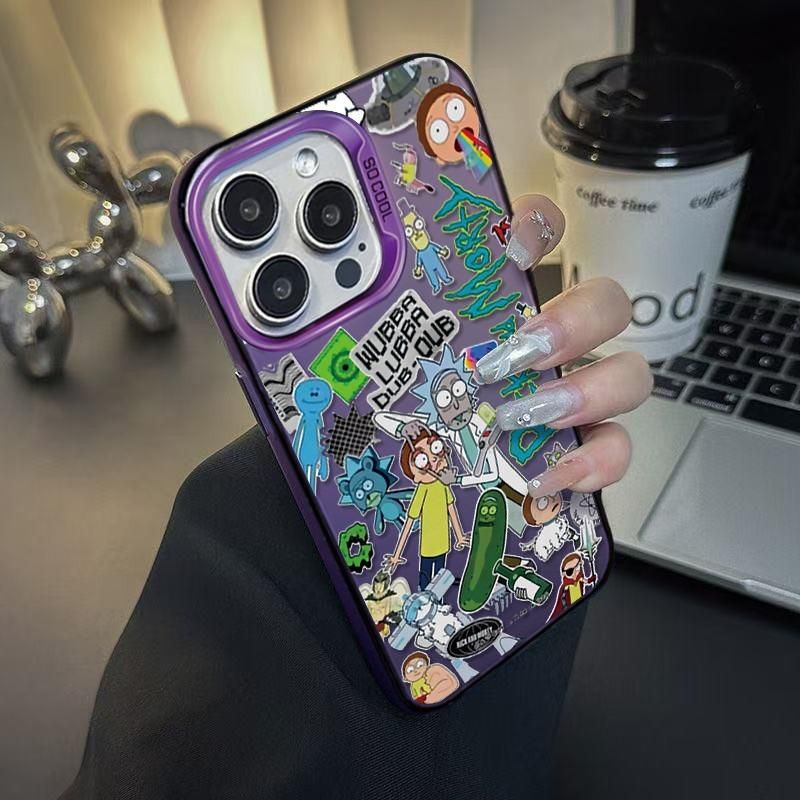 Чехол на Айфон 15 Pro Max / iPhone 15 Pro Max /Айфон 15 Про Макс фиолетовый с мультяшный персонаж силиконовый ударопрочный