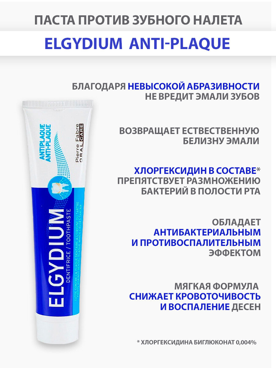 Эльгидиум зубная паста против зубного налета Elgydium Pierre Fabre 75 мл