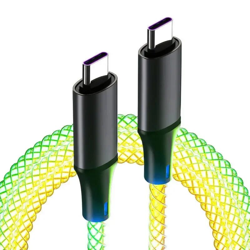 TypeC to TypeC кабель USB с RGB подсветкой